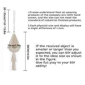 2 Pack Macrame Plant Hangers Air Plants Hanging Basket, Boho Macrame Wall Hanging for Indoor Outdoor Home Decor