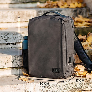 Nordace Siena II Smart Travel Backpack with USB Charging Port, Water Resistant - Everyday 15.6 Inch Laptop Backpack for Travel, Work & School (Black)