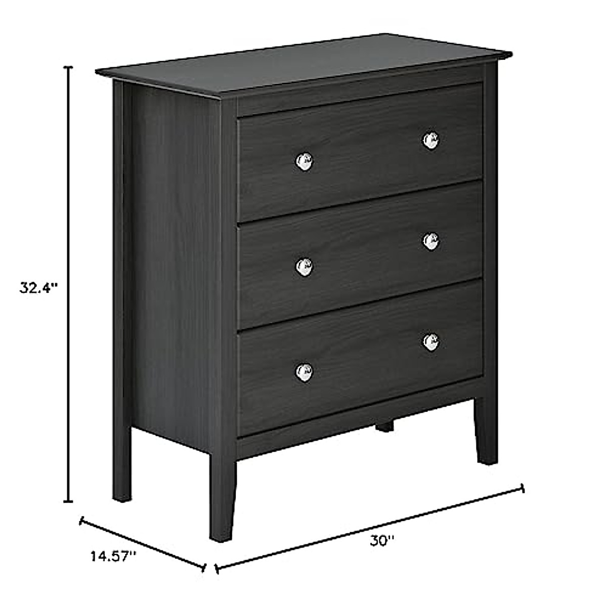 Easy Pieces 3 Drawer Chest, 14.57" x 30" x 32.4"