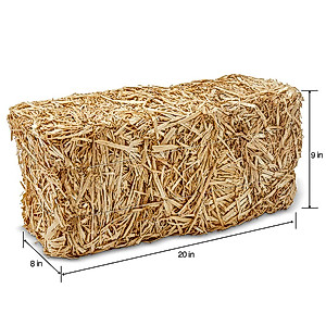 FloraCraft Decorative Straw Bale 8 Inch x 9 Inch x 20 Inch Natural