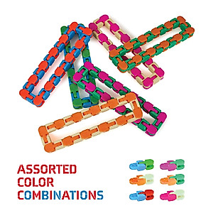 Neliblu Wacky Tracks 6 Pack Sensory Fidget Toys Snap and Click Fidget Cube Puzzles Bulk - ADHD, Autism, Stress Relief Therapy - Fidget Toys for Sensory Kids, Keeps Fingers Busy and Minds Focused