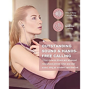 Mubiao Bluetooth Headphones Neckband 20Hrs Playtime V5.0 Wireless Headset Sport Noise Cancelling Earbuds w/Mic for Gym Running Compatible with iPhone Samsung Android