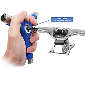 Sonku Blue All-in-One Skateboard Tool, Multifunctional Portable Skateboard T-Tool and Y-Tool Accessory with Screwdriver Wrench Storage in A Bag