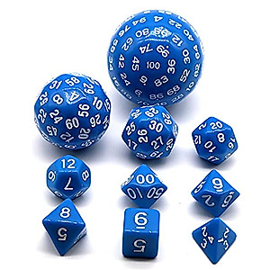 HS DICE D100 D60 D30 D20 D12 D10 D8 D4 Polyhedral Dice Set for Dungeon and Dragons MTG RPG D&D (Blue)