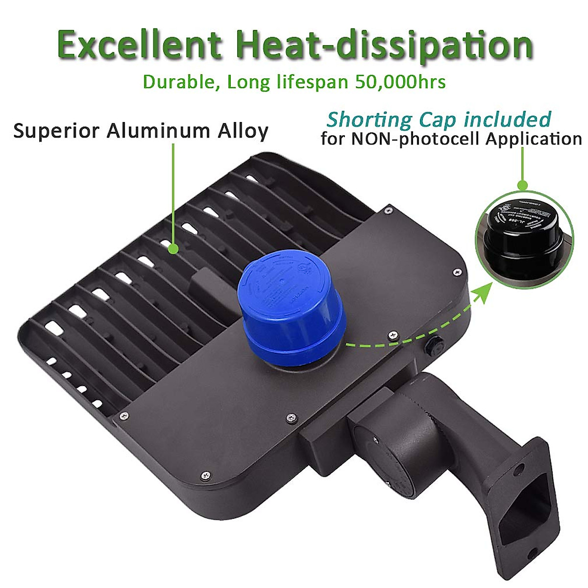 SZGMJIA 100W LED Parking Lot Lighting, Street Light 15,000 Lumen Super Bright 5000K Daylight White Replaces 500W Halide Shoebox Pole Lights with photocell for Stadium Parking Lot Roadways