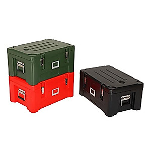 FORCOOK Hot Boxes for Catering Insulated Food Pan Carrier Food Warmer Box Keep Food Hot Or Cold with Two Second-Size 18/8 Stainless Steel Leak-Proof Hotel Pans Red