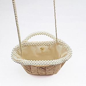 WPYYI Handle Bag Handmade Rattan Wicker Woven Totes Summer Beach Bali Travel Shoulder Corssbody Bag