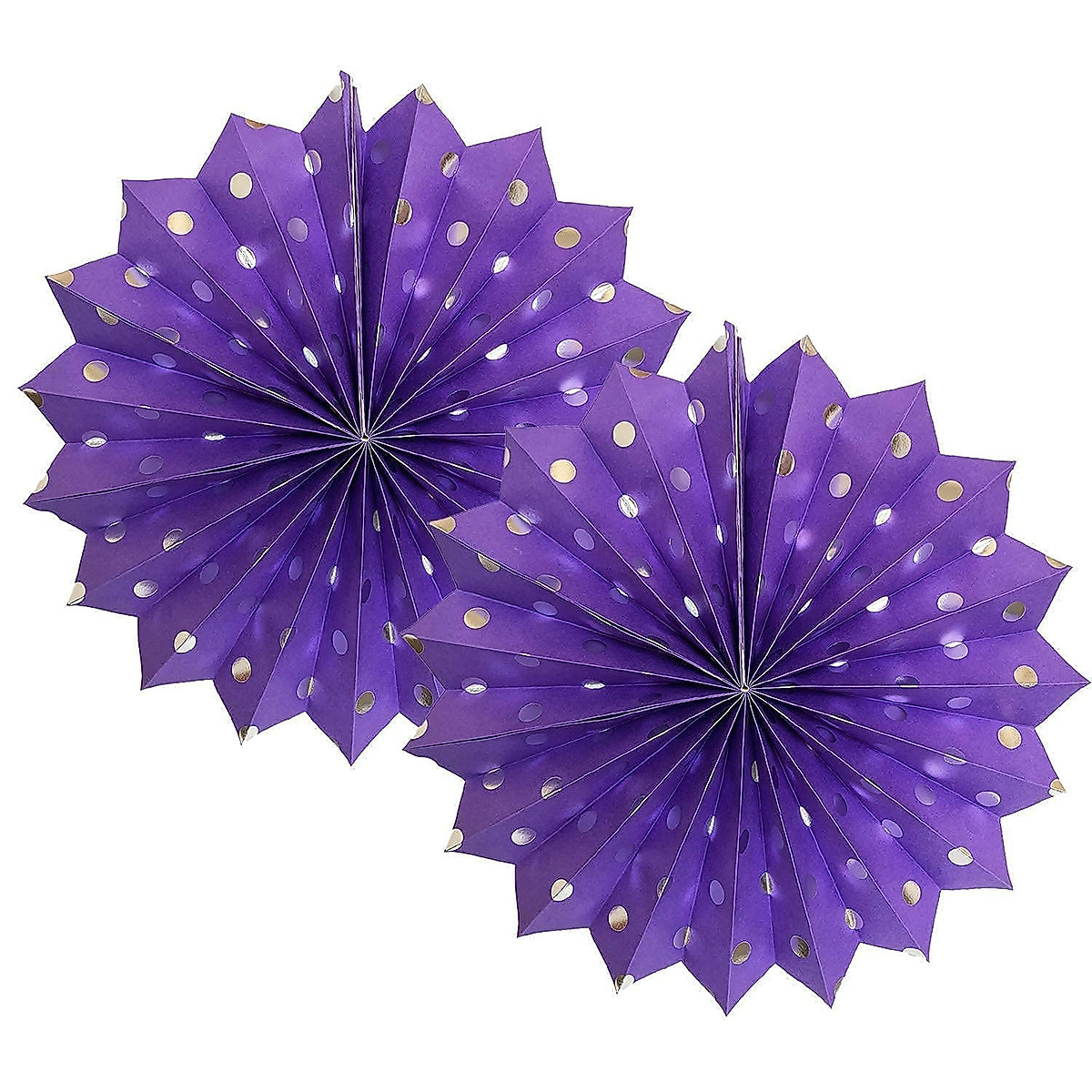 Birthday Party Decorations for Women Purple Silver Happy Birthday Banner Purple Balloons Polka Dot Paper Fans/Girl Purple Birthday/Women 40th/50th/60th Purple Birthday Party Decorations