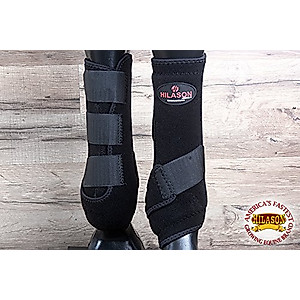 HILASON Medium Horse Medicine Sports Boots Rear Hind Leg Black