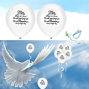 50 Pcs Memorial Funeral Balloons - Biodegradable White Balloons for Release,Funeral Decorations for Life Memorial Service Balloon Release Anniversary