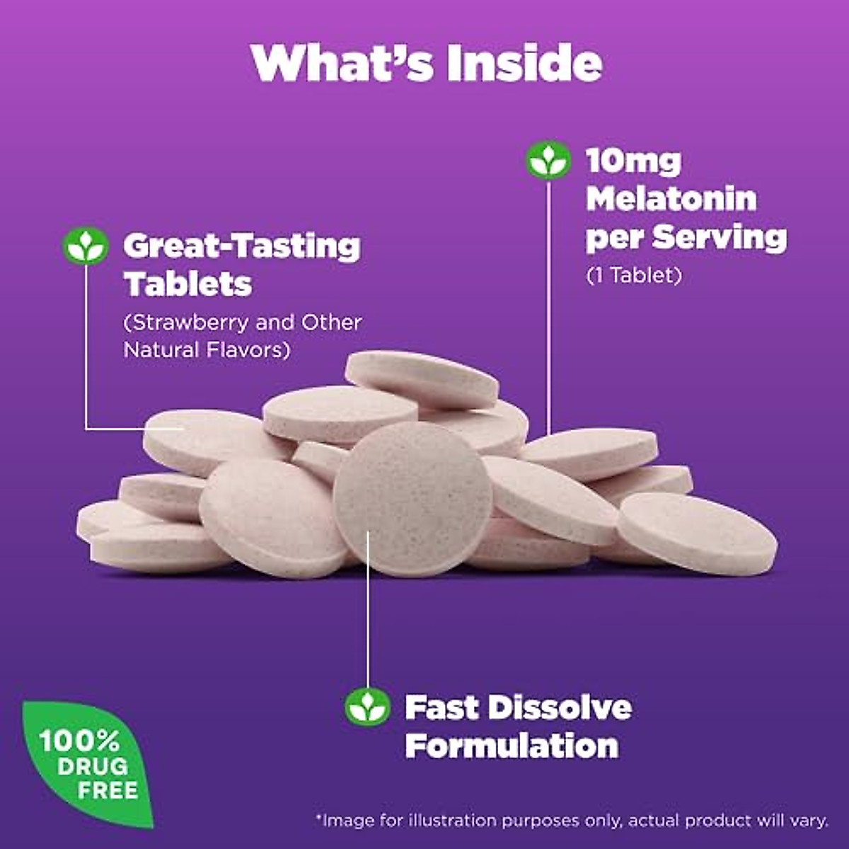 Natrol Melatonin Fast Dissolve Tablets, Help You Fall Asleep Faster, Stay Asleep Longer, Easy to Take, Dissolve in Mouth, Strengthen Immune System, Maximum Strength, Strawberry Flavor, 10mg, 200 Count