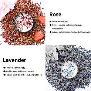 DAGEDA Purification Sage Lavender Rose Candle Natural Soy Wax Tin Spa Candle for Aromatherapy Gift Set Good for Sleep Banishes Negative Energy Purification and Chakra Healing