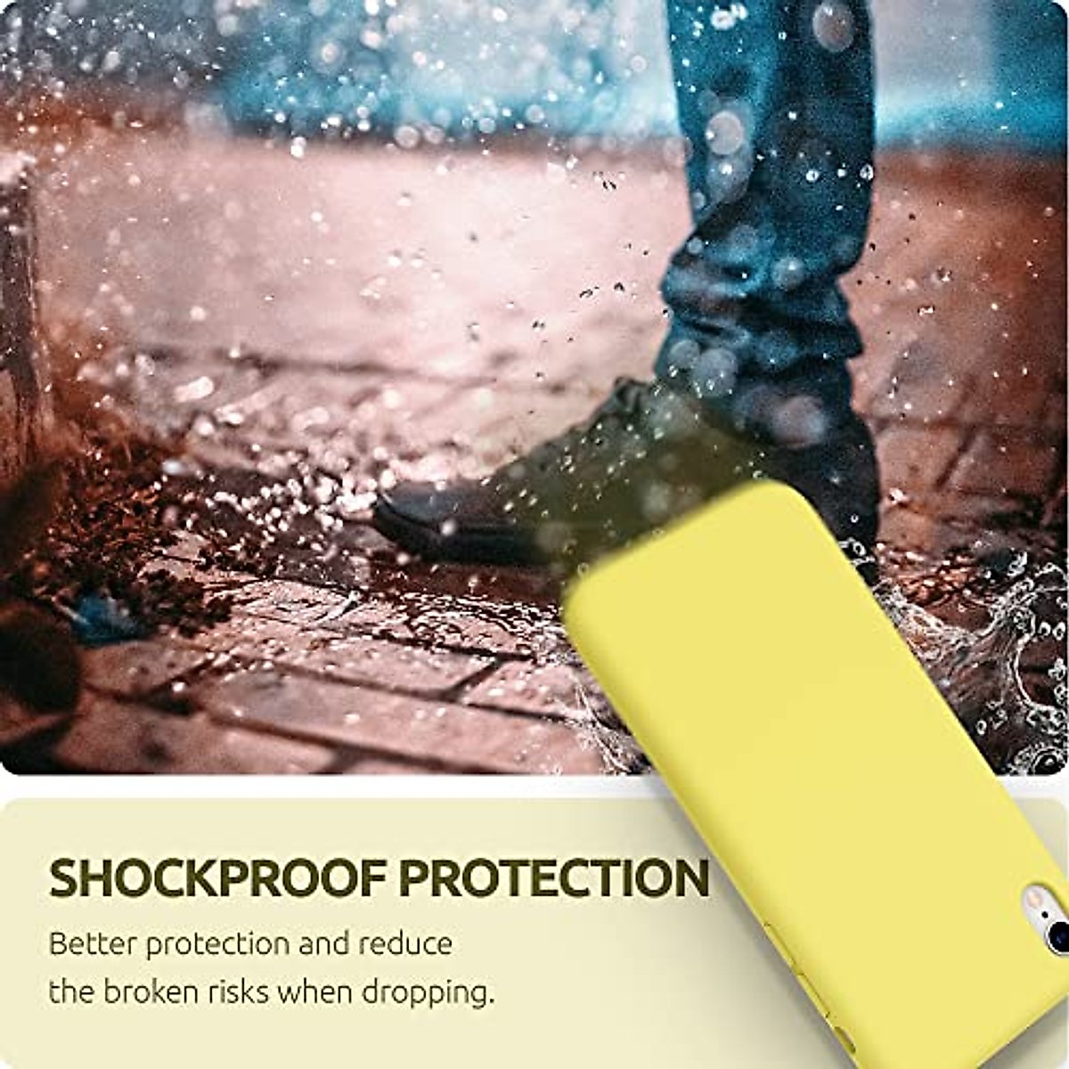 SURPHY Silicone Case Compatible with iPhone XR Case, Soft Liquid Silicone Shockproof Phone Case (with Microfiber Lining) Compatible with iPhone XR (2018) 6.1 inches (Yellow)