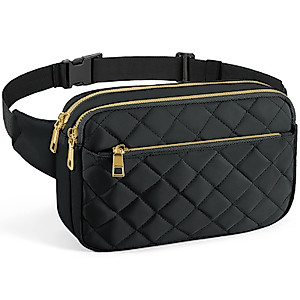 CXWMZY Fashion Fanny Packs for Women & Men, Girls Boys Teens Waist Bag Hip Bum Bag Cute Fanny Pack Casual Bum Bag with Multi-Pockets Adjustable Belts for Disney Traveling Cycling Running (Black)