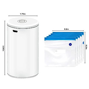 Zosylala Vacuum Sealer, Food Saver Vacuum Sealer Machine, Handheld Vacuum Sealer, Multi-Function Air Pump with Pump Head Sets, 5 Reusable Vacuum Seal Bags