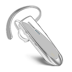 Tek Styz Headset Compatible with LG K20 V in Ear Bluetooth 5.0 Wireless Earpiece, IPX3 Waterproof, 24h Dual Microphones, Noise Reduction (White/Silver)