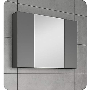 Fresca 32" Gray Medicine Cabinet w/ 3 Doors