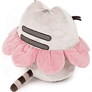 GUND Pink Flower Petals Pusheen Plush Stuffed Animal Cat, Gray and Pink, 9.5”