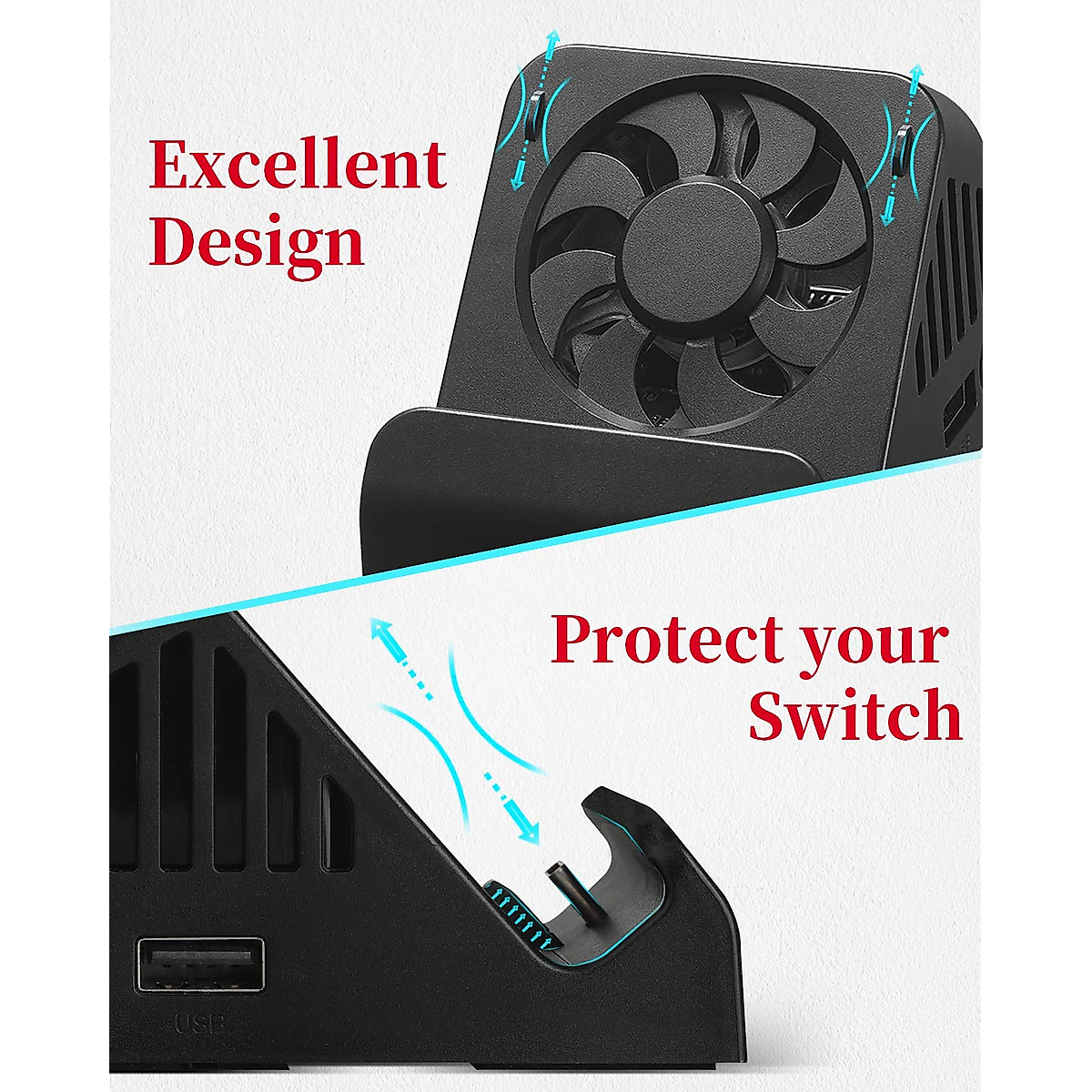 TXLBTTL Switch Dock, TV Projection Charging Dock for Switch, Cooling Fan Compact 4K HDMI Adapter, Portable Switch Charging Stand, Switch Docking Station USB 3.0