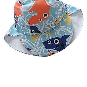 Baby Boys Swimsuit One Piece Toddlers Zipper Bathing Suit Swimwear with Hat Rash Guard Surfing Suit UPF 50+ (Shark, 3-6 Months)