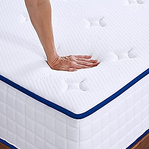 Sunrising Bedding 12 inch Natural Latex & Gel Infused Memory Foam King Mattress, Medium Firm, Non-Toxic & No Fiberglass, Assembled in USA, Certipur-US,120 Night Trial, 20 Year Warranty