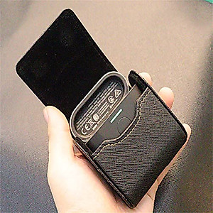 DAYJOY Elegant Leather Protective Case Cover Compatible with B&W/Bowers&Wilkins PI5 S2 /PI7 S2 Wireless Earbuds,Portable Protective Carrying Box Sleeve Storage Bag (Black)