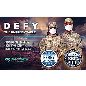 Breatheze KN95 Face Masks Made In USA FDA Registered - Disposable KN95 Mask - 3D Style White 25-pack