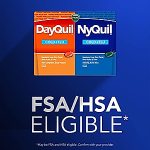 Vicks DayQuil and NyQuil Combo Pack, Cold & Flu Medicine, Powerful Multi-Symptom Daytime And Nighttime Relief For Headache, Fever, Sore Throat, Cough, 72 Count, 48 DayQuil, 24 NyQuil Liquicaps