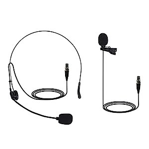Phenyx Pro PTU-5000 Wireless Lapel Microphone with Mini XLR Jack, Unidirectional Condenser Cartridge, Ideal for Stage, Church, Conference, Interviews, Video Recording