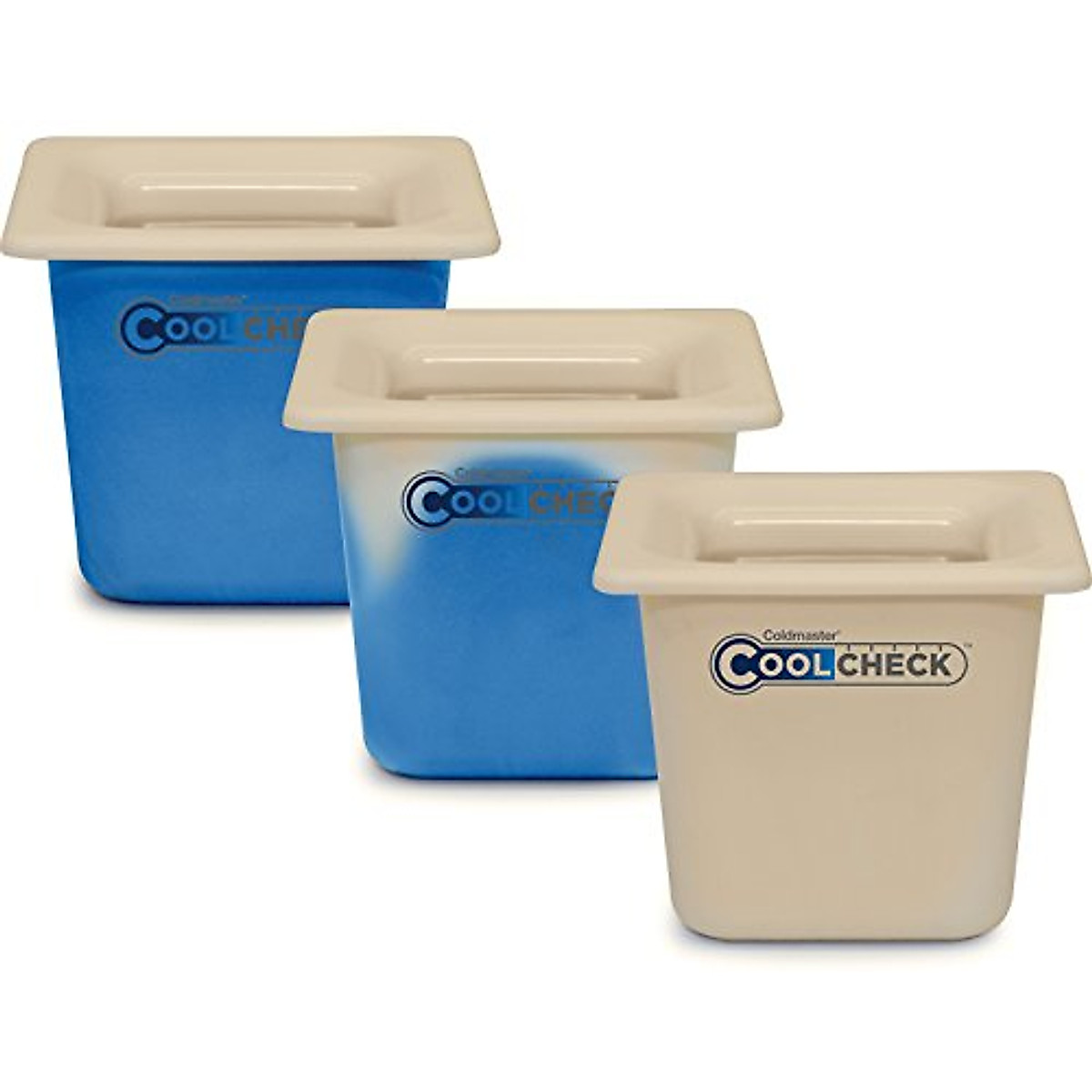 Carlisle FoodService Products CM1100C1402 Coldmaster CoolCheck 6" Deep Full-Size Insulated Cold Food Pan, 15 Quart, Color Changing, White/Blue