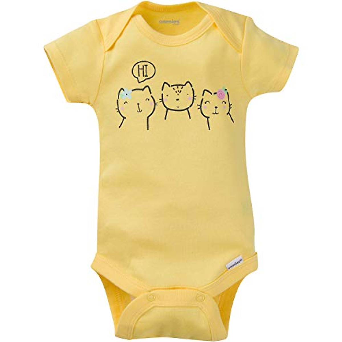 Onesies Brand Baby Girl's 8-Pack Short Sleeve Mix & Match Bodysuits, Cuddly Cats & Flowers, 3-6 Months