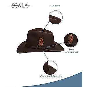 Scala Classico Men's Crushable Felt Outback, Pine, X-Large