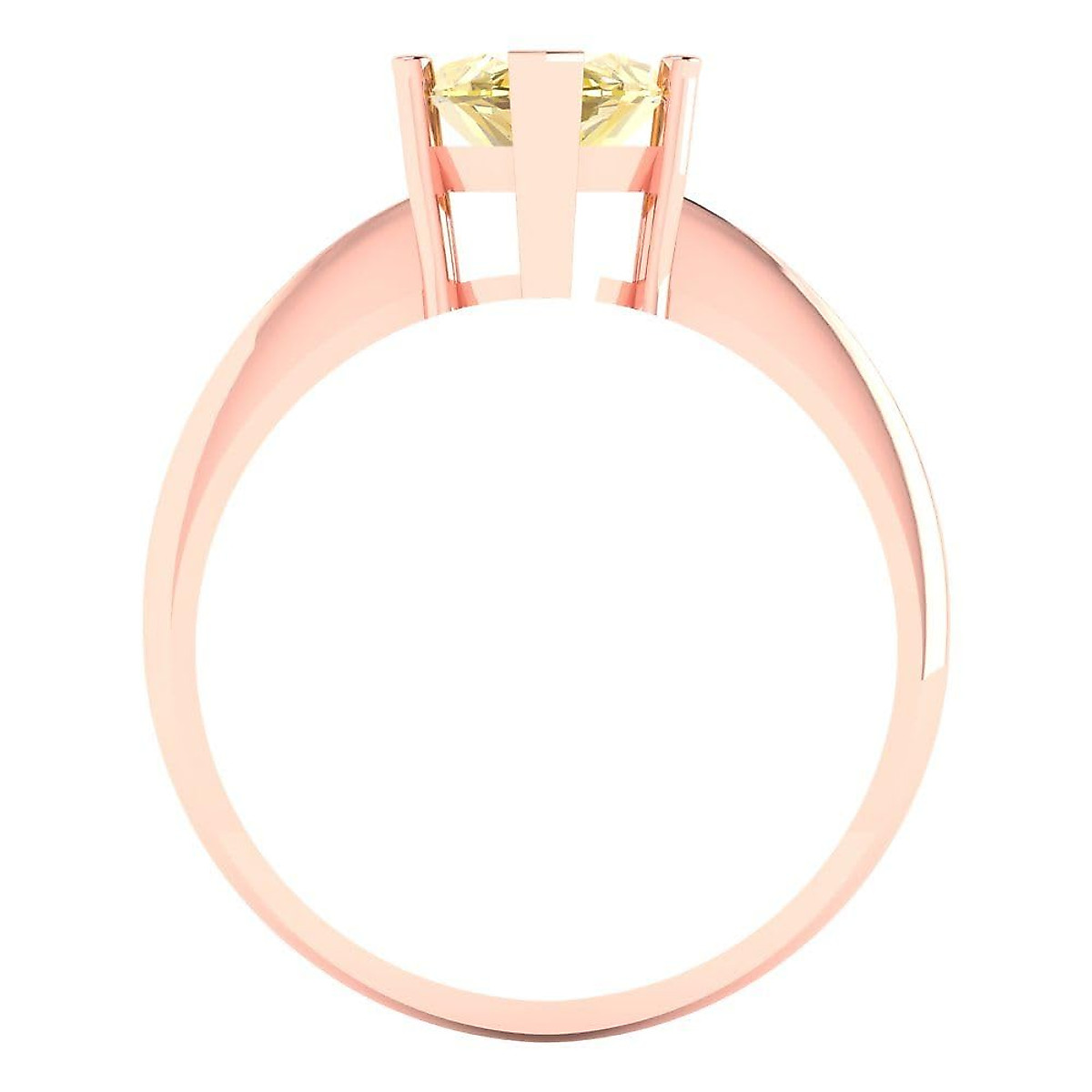 Clara Pucci 2.50 ct Marquise Cut Solitaire Natural Yellow Citrine Engagement Bridal Promise Anniversary Ring 18K Rose Gold Size 3.5