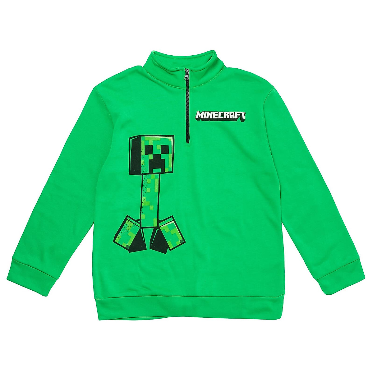 Minecraft Creeper Little Boys Fleece Half Zip Sweatshirt & Pants Set Green 4