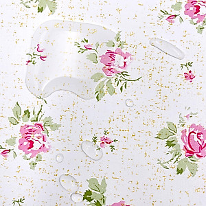 SimpleLife4U Pink Rose Furniture Protect Paper Removable Shelf Liner for Kitchen Cabinet Dresser Drawer Covering