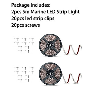 Seaponer Pontoon Boat Light, Marine Led Light Strip for Duck Jon Bass Boat Sailboat Kayak Flex Lighting for Boat Deck Light Accent Light Interior Lights Fishing Night, Green, 12v, 10m (32.8ft)