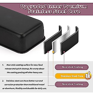 P&P CHEF Non-stick Loaf Pan Set of 2, 9 x 5 Inch, Stainless Steel Cored Bread Pan Tin for Homemade Bread/Meatloaf/Lasagna/Pound Cake, Easy Release & Easy Clean, Nontoxic & Durable