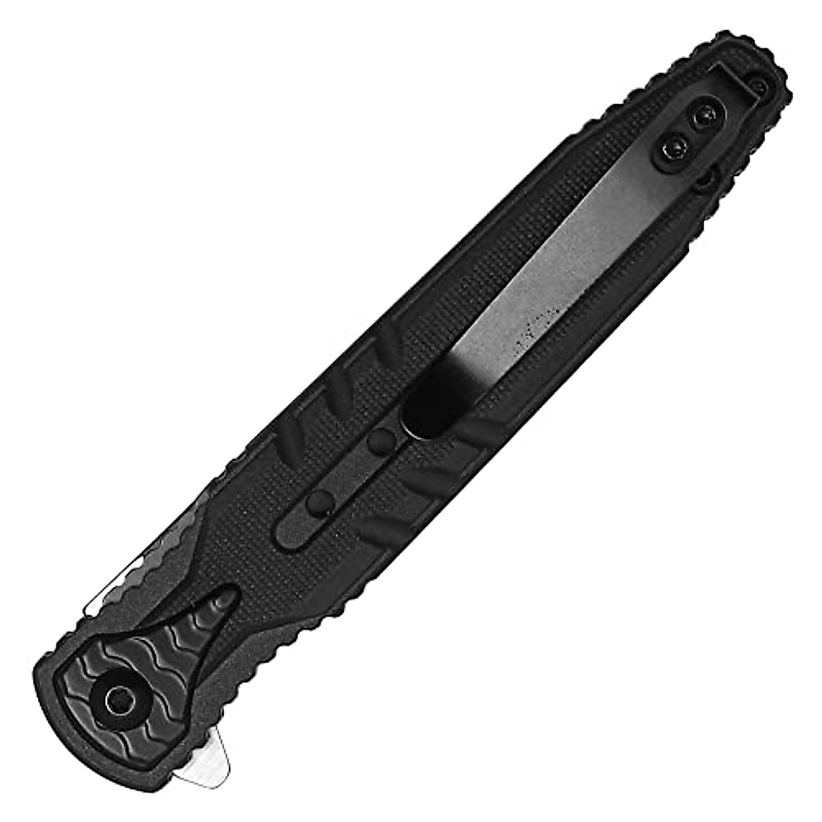 Buckshot Knives 8" Overall Spring Assisted Folding Pocket Knife With Nylon Fiber Handle (PML206BK)