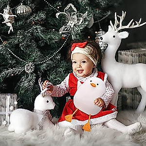 JOSON Duck Stuffed Animals, Cute Duck Plush Pillow, Christmas, Valentine's Day Gifts (White 13.7 inches)