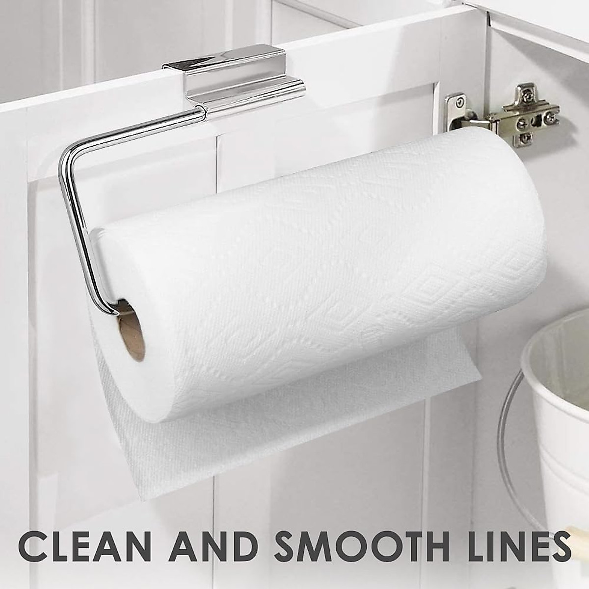 COMFECTO Over The Cabinet Door Paper Towel Holder for Kitchen Bathroom, Stainless Steel 12 Inch Paper Towel Roll Holder