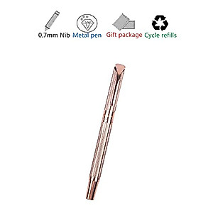 Pemmeed Rollerball Liquid Ink Pens for Women Luxury Box Gel Black Ink Fancy Pen Refillable for Executive Office,Professional,Birthday Nice Pens G5(Rose Gold)