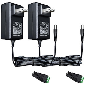 UL Listed 2Pack 12V 2A Power Supply Adapter, AC to DC 12V 24W Power Supply Transformer Charger Wall Plug with DC Barrel Connector for Led Strip Light Security CCTV Camera Router Keyboard and More