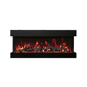 60-TRU-View-XL XT - 3 Sided Electric Fireplace 60 Inch, 3-Sided Glass Fireplace Heater w/Remote Control & 8H Timer, Thermostat, Black, Adjustable Brightness, Realistic Flame Effects