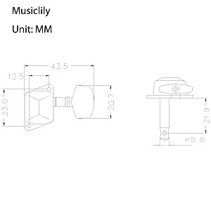 Musiclily 3L+3R Semi-closed Guitar Tuners Guitar String Tuning Pegs Keys Machine Heads Set for Epiphone Les Paul SG Style Electric Guitar or Acoustic Guitar Replacement, Chrome
