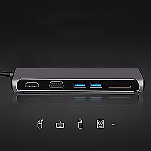 WPYYI Docking Station Expansion Notebook Type-C Docking Station Expands USB Adapter Mobile Phone Converter
