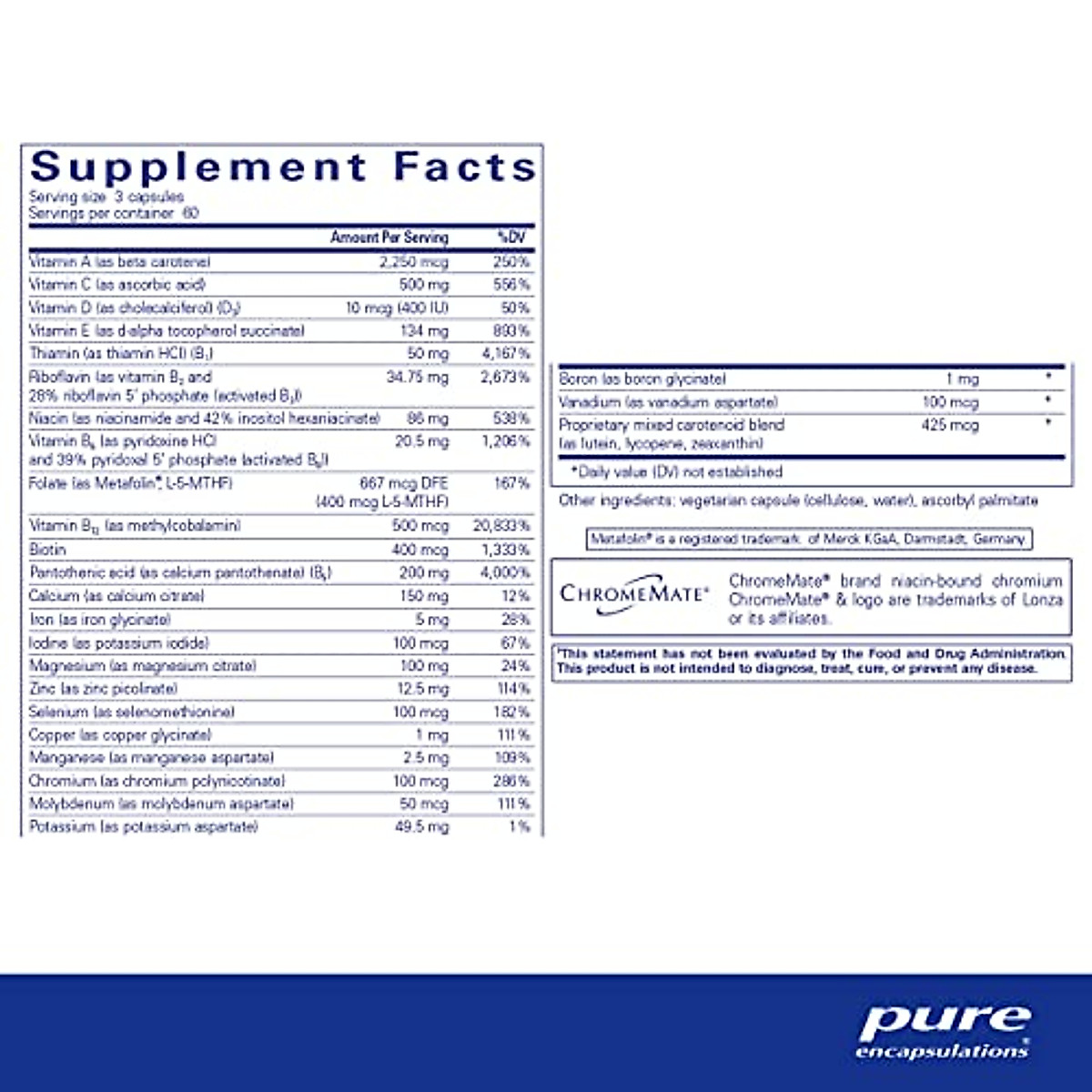 Pure Encapsulations Nutrient 950 | Multivitamin Mineral Supplement to Support Physiological Functions and a Healthy Lifestyle* | 180 Capsules