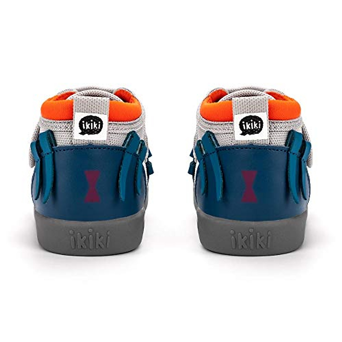 ikiki Spider Squeaky Shoes for Toddlers w/Adjustable Squeaker, Gray Girl or Boy Shoes (Size 7, Silk Von Webster)