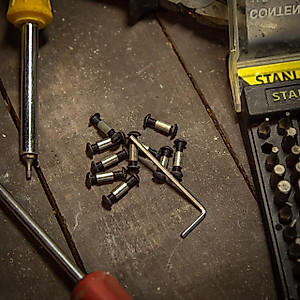 BPS Knives 10 Pack Handle Screws Rivets Bolts Fasteners with Hex Key - DIY Knife - Essential Knife Making Supplies for Fixed Blade Knives - Knife Screw - Knife Making Supplies