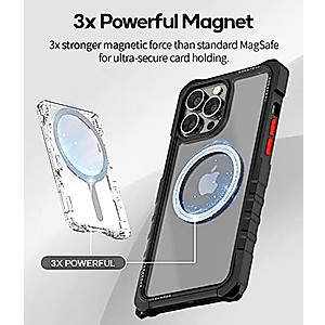 GOOSPERY Z Bumper Case with Strap and Magnetic Card Holder with Magsafe Shock Absorbing Dual Layer Structure TPU Edge Crystal Clear PC Cover with Shoulder Strap, Clear