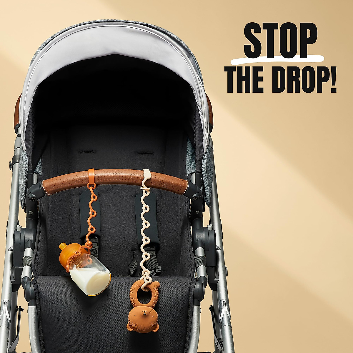 Smack Fun-Toy Straps for baby - Keep toy, bottle & pacifier Off The Floor - Great for Stroller, High Chair and Car Seat - 2-Pack(Tradewinds)